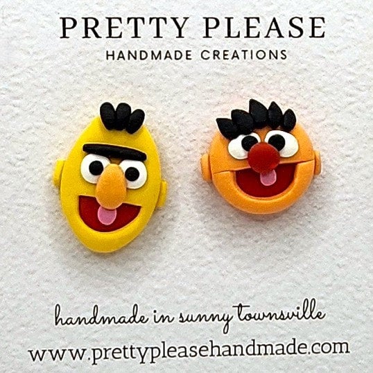 Polymer Clay Bertram and Ernest Stud Earrings. Handmade in Townsville ...