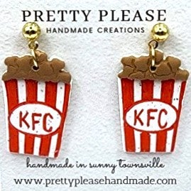 Polymer Clay KFC Popcorn Chicken Earrings. Handmade in Townsville ...