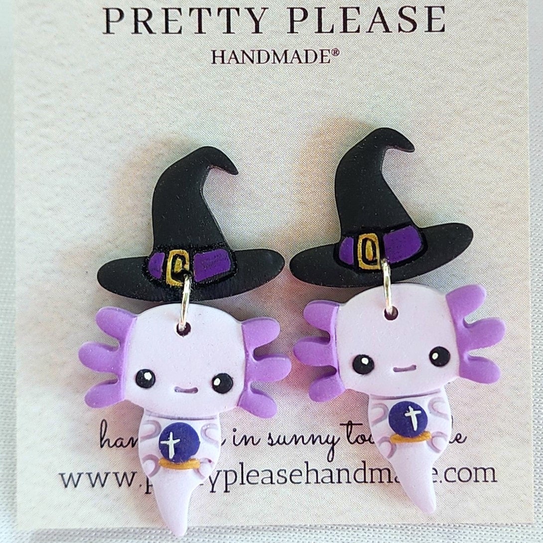 Halloween Axolotl Polymer Clay Earrings. Handmade in Townsville, Sunny ...