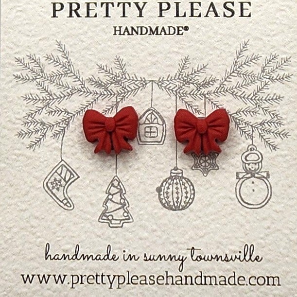 Bows, Mini Stud Earrings (Choice of Colours) | Pretty Please Handmade