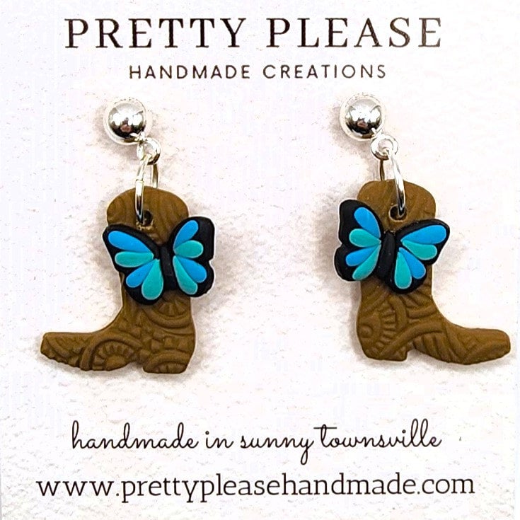 TS Polymer Clay Taylor Swift Tour Outfit, Debut Era Cowboy Boot Dangle ...